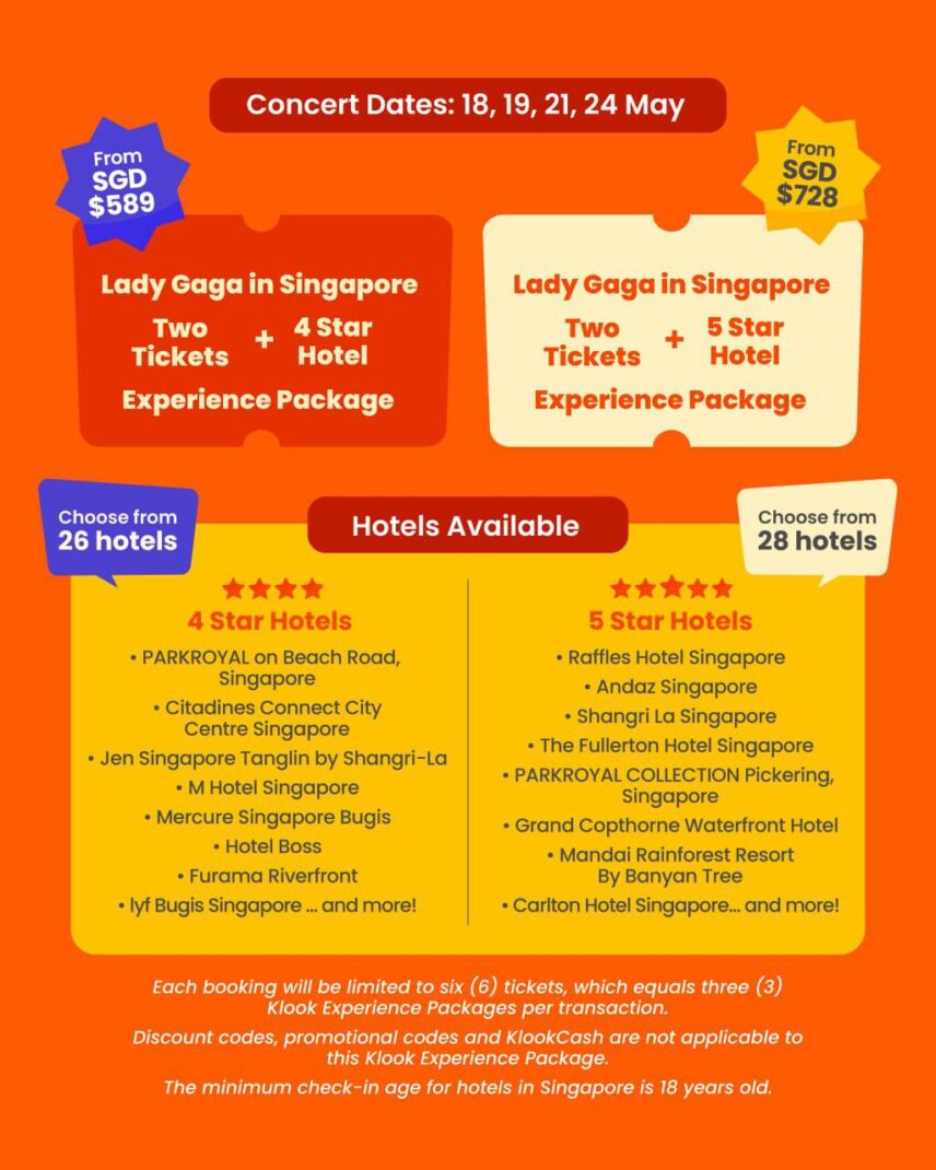 Lady Gaga Singapore 2025 Ticket Prices: Pre-Sale Packages Now Available ...